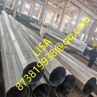 China 55FT Dodecagonal Sub-transmission Power Steel Pole with 1200KGS Min Break Load and Hot Dip Galvanized Surface for sale
