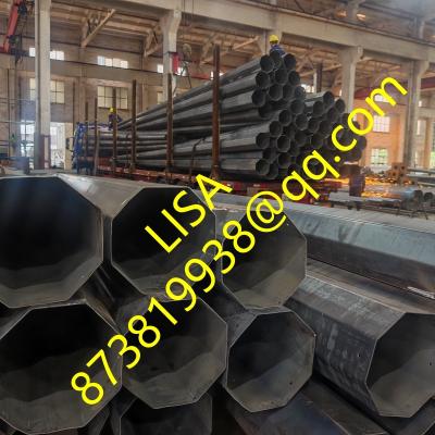 China 40FT/11.9M 3mm Q355B 500KGF Load Hot-dip Galvanized Octagonal Utility Steel Poles for sale