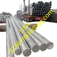 China Hongxin 40FT Hot-dip Galvanized Steel Utility Pole with 345Mpa Yield Strength for sale