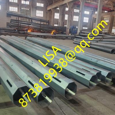 China 45FT Hot Dip Galvanized Electric Distribution Steel Pole with 750KGS Min Break Load for sale