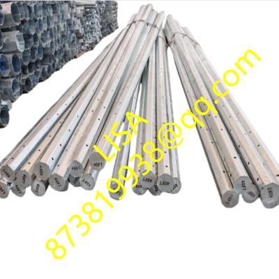 China 40FT Height Galvanized Octagonal Steel Pole with 500KGS Min Break Load and 3mm Thickness for sale