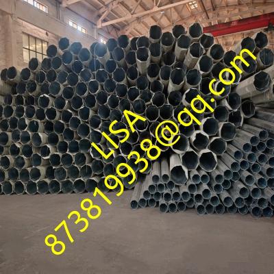 China 12M 8kN Design Load Dominican Octagonal Hot-dip Galvanized Steel Poles with Bitumen Painting and Sack Wrap for sale