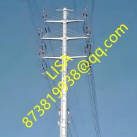 China 10KV 4-Circuits Tension Hot-dip Galvanized Polygonal Steel Pole with Cross arms for sale