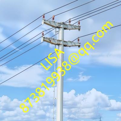 China 35KV Q355B Double Circuits Transmission Steel Pole Hot-dip Galvanized 15M-22M Polygonal Steel Utility Pole for sale