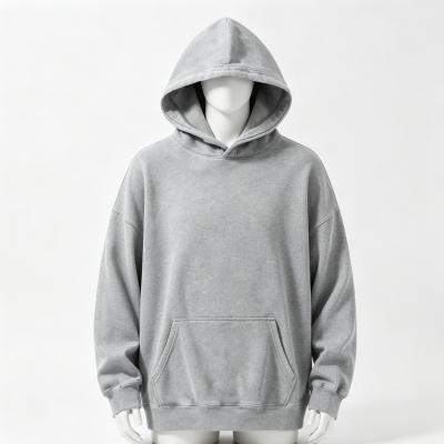 China Gradient Stone Wash Hoodies Drop Shoulder French Terry Crewneck Sweatshirt Oversized For Men for sale