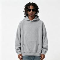 China Gradient Stone Wash Hoodies Drop Shoulder French Terry Crewneck Sweatshirt Oversized For Men for sale