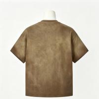 China 96% Cotton Vintage Washed Tee Slim Fit Crew Neck Short Sleeve T Shirt Solid Color For Youth 18 24 for sale