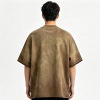China 96% Cotton Vintage Washed Tee Slim Fit Crew Neck Short Sleeve T Shirt Solid Color For Youth 18 24 for sale