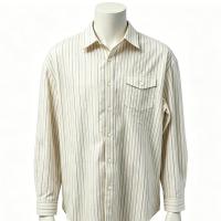 China Casual Oversized Long Sleeve Top Striped Cotton Blend Button Up Shirt for sale