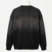 China Gradient Stone Wash French Terry Crewneck Sweatshirt, Oversize Drop Shoulder Pullover For Men for sale