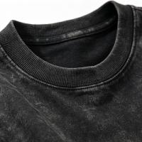 China Gradient Stone Wash French Terry Crewneck Sweatshirt, Oversize Drop Shoulder Pullover For Men for sale