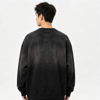 China Gradient Stone Wash French Terry Crewneck Sweatshirt, Oversize Drop Shoulder Pullover For Men for sale