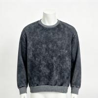 China 351GSM - 400GSM Sand Wash Hoodie Crew Neck Drop Shoulder Combed Cotton Street Sweatshirt for sale