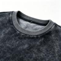 China 351GSM - 400GSM Sand Wash Hoodie Crew Neck Drop Shoulder Combed Cotton Street Sweatshirt for sale