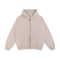 China Wax Washed Zip Up Hoodie Cotton Streetwear Oversized Hoodie Oversized For Youth for sale