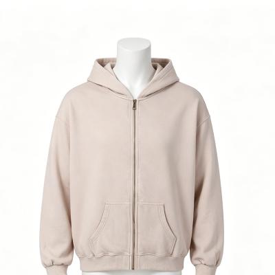 China Wax Washed Zip Up Hoodie Cotton Streetwear Oversized Hoodie Oversized For Youth for sale