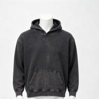 China Vintage Stone Wash Hoodies Casual Heavyweight Cotton Hoodie For Youth for sale