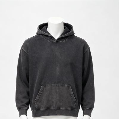 China Vintage Stone Wash Hoodies Casual Heavyweight Cotton Hoodie For Youth for sale