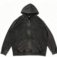 China Vintage Stone Wash Hoodies Casual Heavyweight Cotton Hoodie For Youth for sale