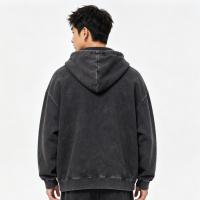 China Vintage Stone Wash Hoodies Casual Heavyweight Cotton Hoodie For Youth for sale
