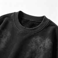 China Loose Fleece Lined Hoodie Permanganate Washed Crew Neck Streetwear 351GSM - 400GSM for sale