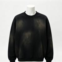 China Loose Fleece Lined Hoodie Permanganate Washed Crew Neck Streetwear 351GSM - 400GSM for sale