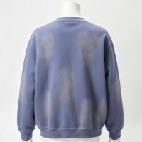 China Loose Fleece Lined Hoodie Permanganate Washed Crew Neck Streetwear 351GSM - 400GSM for sale