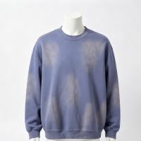 China Loose Fleece Lined Hoodie Permanganate Washed Crew Neck Streetwear 351GSM - 400GSM for sale