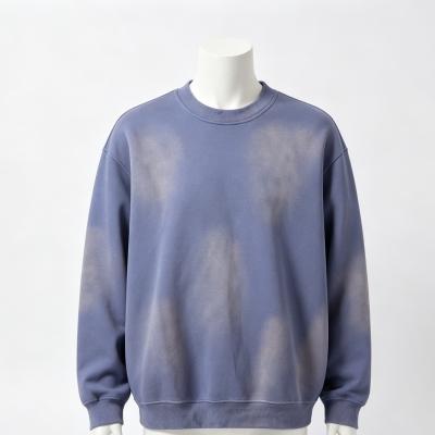 China Loose Fleece Lined Hoodie Permanganate Washed Crew Neck Streetwear 351GSM - 400GSM for sale