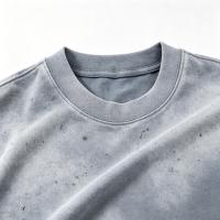 China Ink Splatter Basic Crew Neck Tee Loose Fit Vintage Wash T Shirt Streetwear for sale