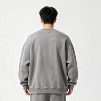 China 400GSM Heavyweight Cotton Sweatshirt Drop Shoulder Crew Neck Men'S Casual Pullover For Spring Wear for sale