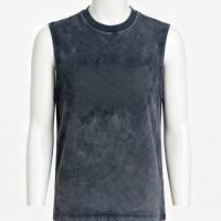 China Wide Shoulder Mens Sleeveless T Shirt Crew Neck Cotton Sleeveless Tank Tops for sale