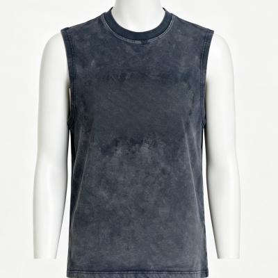China Wide Shoulder Mens Sleeveless T Shirt Crew Neck Cotton Sleeveless Tank Tops for sale