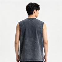 China Wide Shoulder Mens Sleeveless T Shirt Crew Neck Cotton Sleeveless Tank Tops for sale
