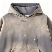 China 360GSM 	Men's Heavyweight Hoodie Spray Gradient Wash Pullover Hooded Sweatshirt Oversized for sale