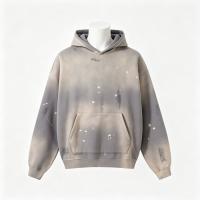China 360GSM 	Men's Heavyweight Hoodie Spray Gradient Wash Pullover Hooded Sweatshirt Oversized for sale