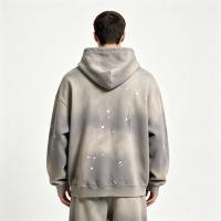 China 360GSM 	Men's Heavyweight Hoodie Spray Gradient Wash Pullover Hooded Sweatshirt Oversized for sale