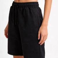 China Elastic Drawstring Sports Sweat Shorts Vintage Wash Cotton Blend Mens Shorts Black for sale