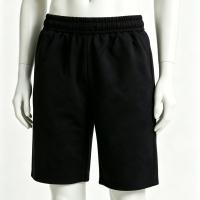 China Elastic Drawstring Sports Sweat Shorts Vintage Wash Cotton Blend Mens Shorts Black for sale
