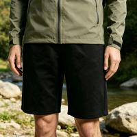 China Elastic Drawstring Sports Sweat Shorts Vintage Wash Cotton Blend Mens Shorts Black for sale
