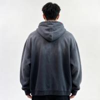 China American Retro Stone Wash Hoodies Custom Distressed Zip Up Hoodie For Men for sale