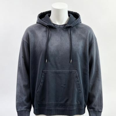 China American Retro Stone Wash Hoodies Custom Distressed Zip Up Hoodie For Men for sale