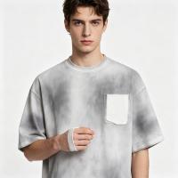 China Mist Spray Vintage Wash T Shirt Gradient Streetwear Oversized T Shirt 275GSM for sale