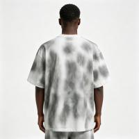 China 255GSM Raw Edge T Shirt Horse Wash Distressed Vintage Tee Grunge for sale