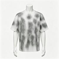 China 255GSM Raw Edge T Shirt Horse Wash Distressed Vintage Tee Grunge for sale