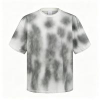 China 255GSM Raw Edge T Shirt Horse Wash Distressed Vintage Tee Grunge for sale