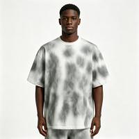 China 255GSM Raw Edge T Shirt Horse Wash Distressed Vintage Tee Grunge for sale