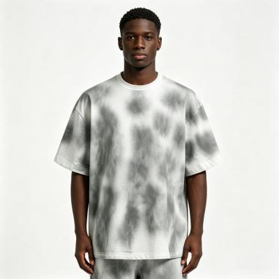 China 255GSM Raw Edge T Shirt Horse Wash Distressed Vintage Tee Grunge for sale