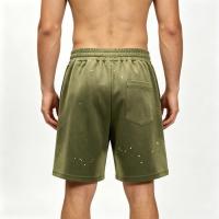 China Washed Drawstring Knee Length Shorts Gradient Cotton Blend Stretch Shorts Vintage for sale