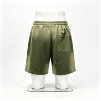 China Washed Drawstring Knee Length Shorts Gradient Cotton Blend Stretch Shorts Vintage for sale